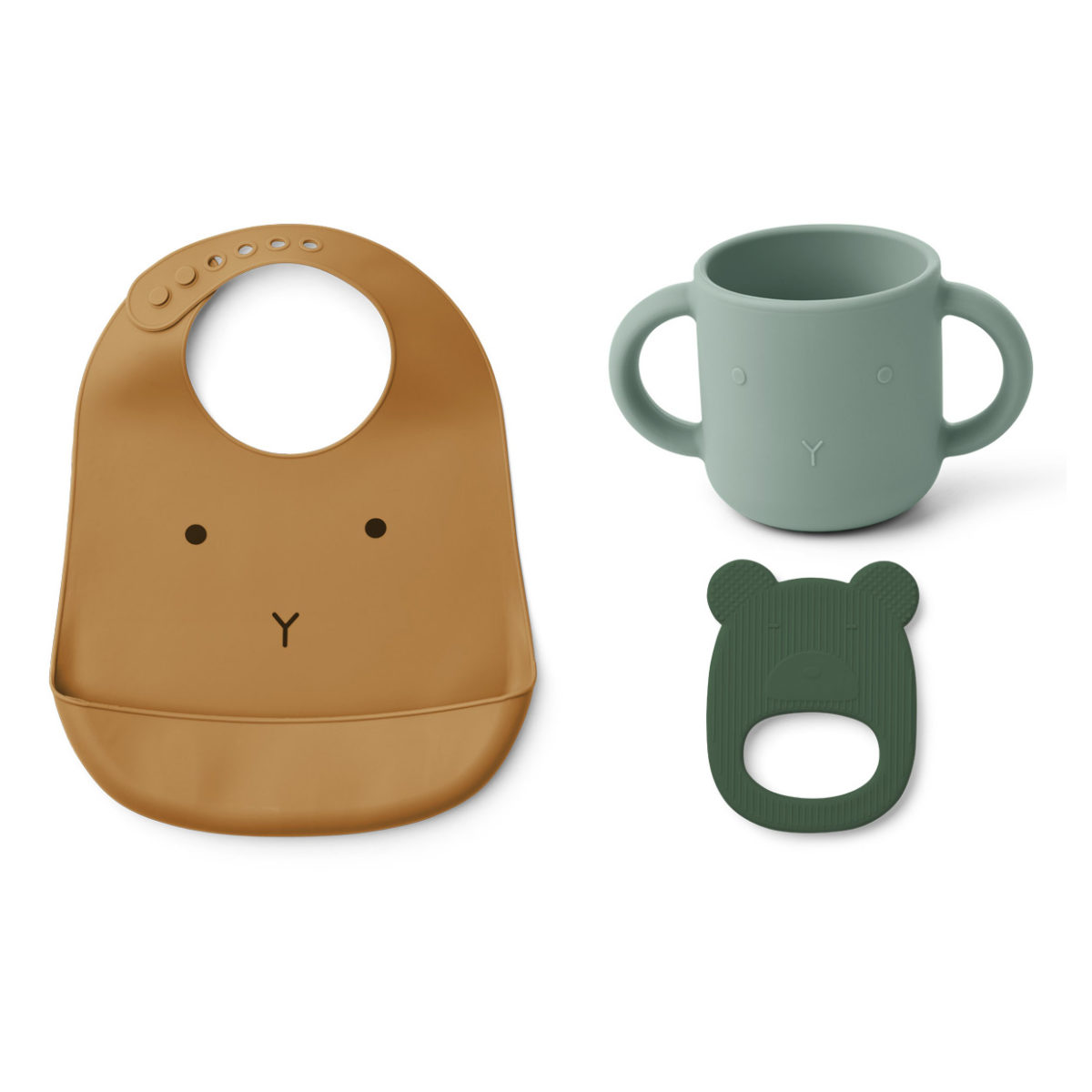 Liewood Carol Geschirr und Lätzchen-Set „Rabbit mustard multi mix“ aus ...