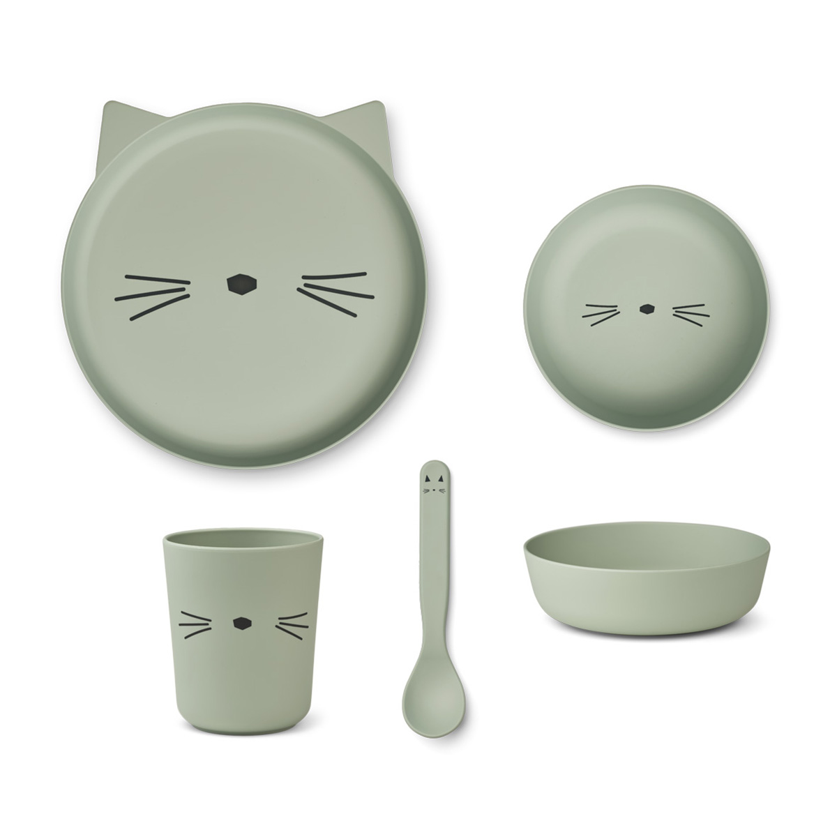DELISTED Liewood Brody Geschirr-Set Junior „Cat dusty mint“, aus PLA ...